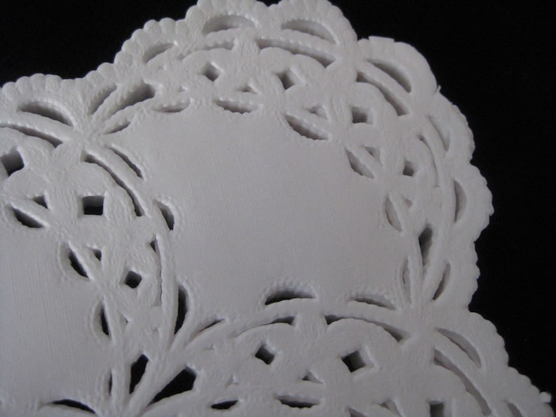 12 Inch Square White Paper Doilies Scalloped Corners | Etsy