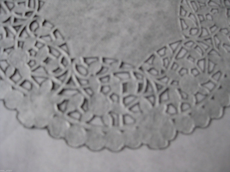 6" Inch Round Black PAPER LACE Doilies Craft Cards Goth 10 Pcs FLORAL ...