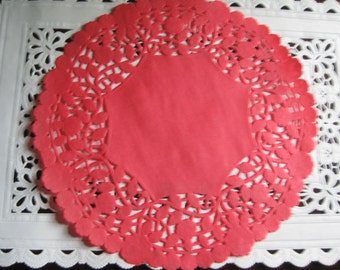 Red Doilies - Etsy