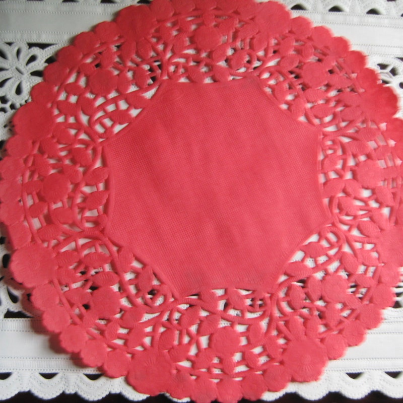 Red Doilies - Etsy