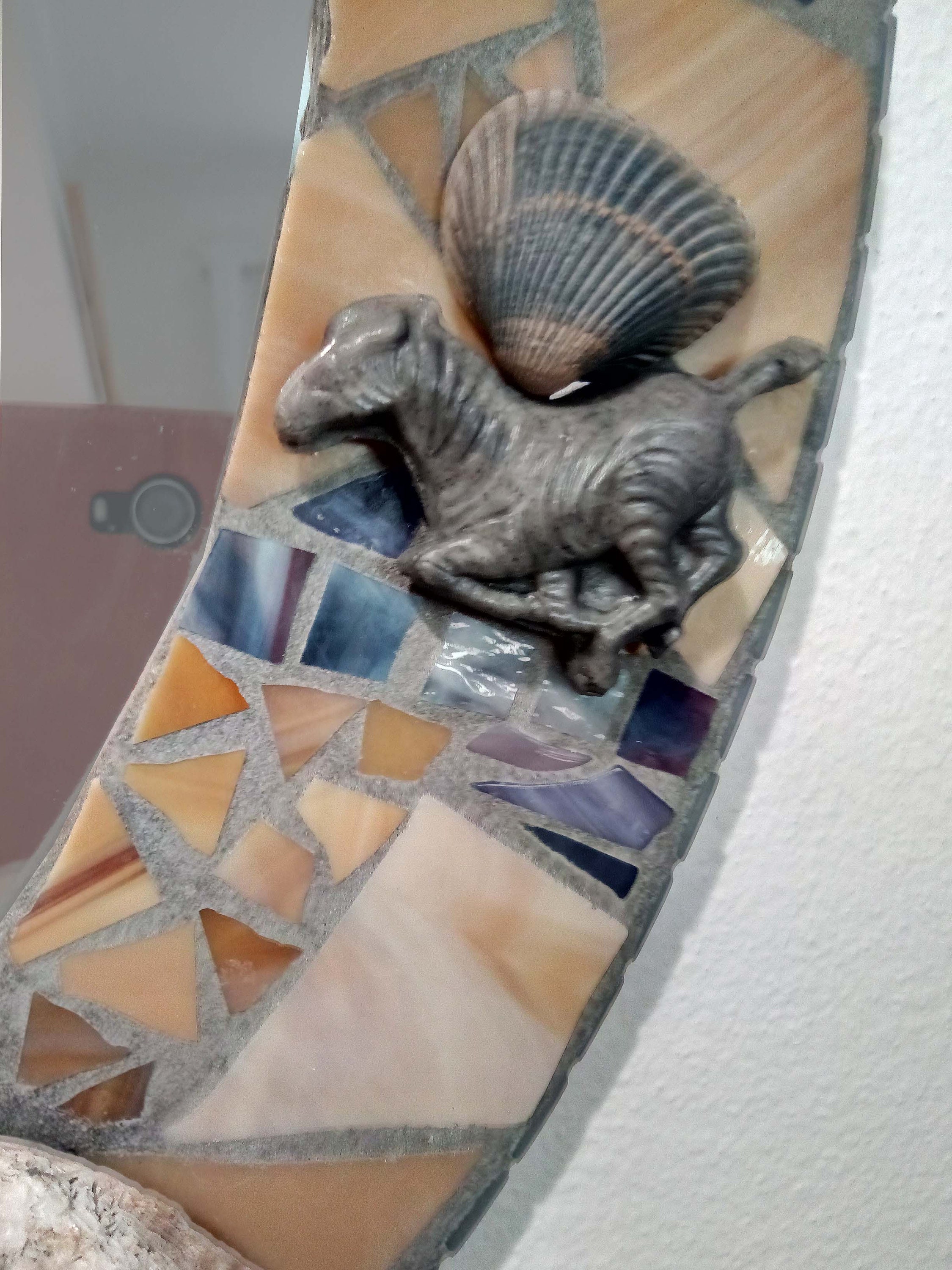 Hidden Jungle "sea Safari" Mosaic Mirror on 19 X 23" Wood Base, Hand ...