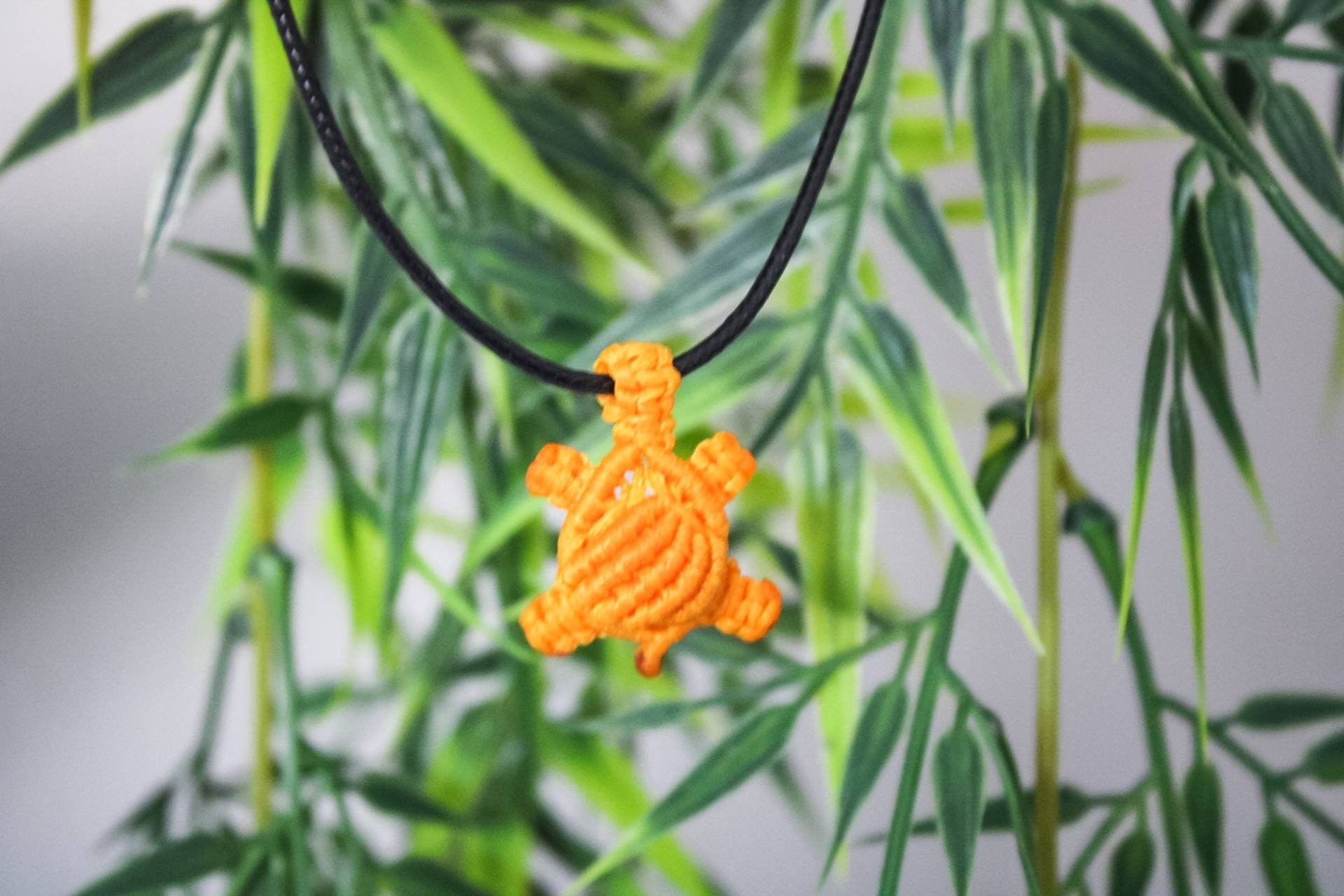 Turtle Neon Orange Boho Macrame Pendant /summer Beach Cute - Etsy UK