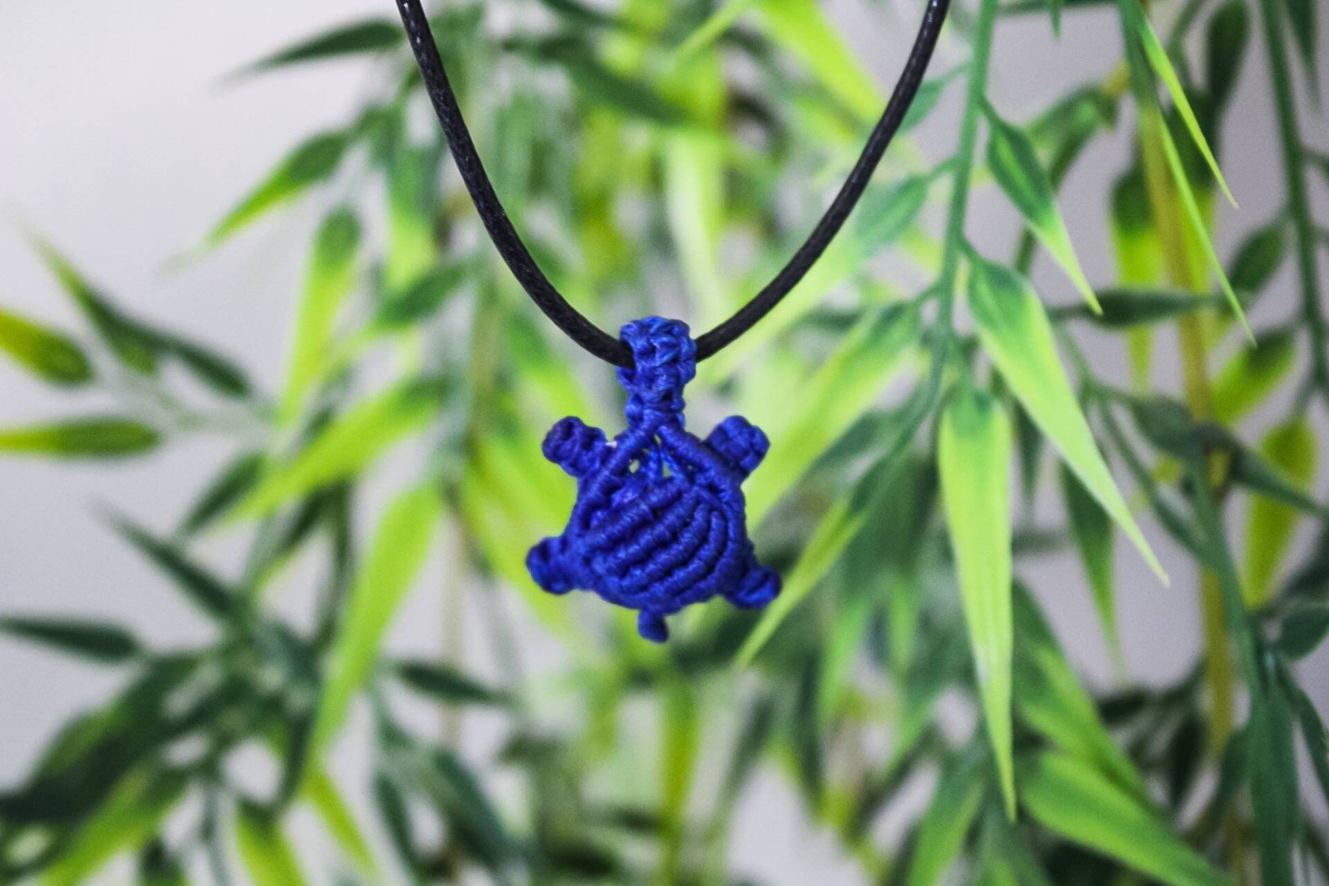 Turtle Royal Blue Macrame Pendant /summer Beach Pendant /cute - Etsy Norway