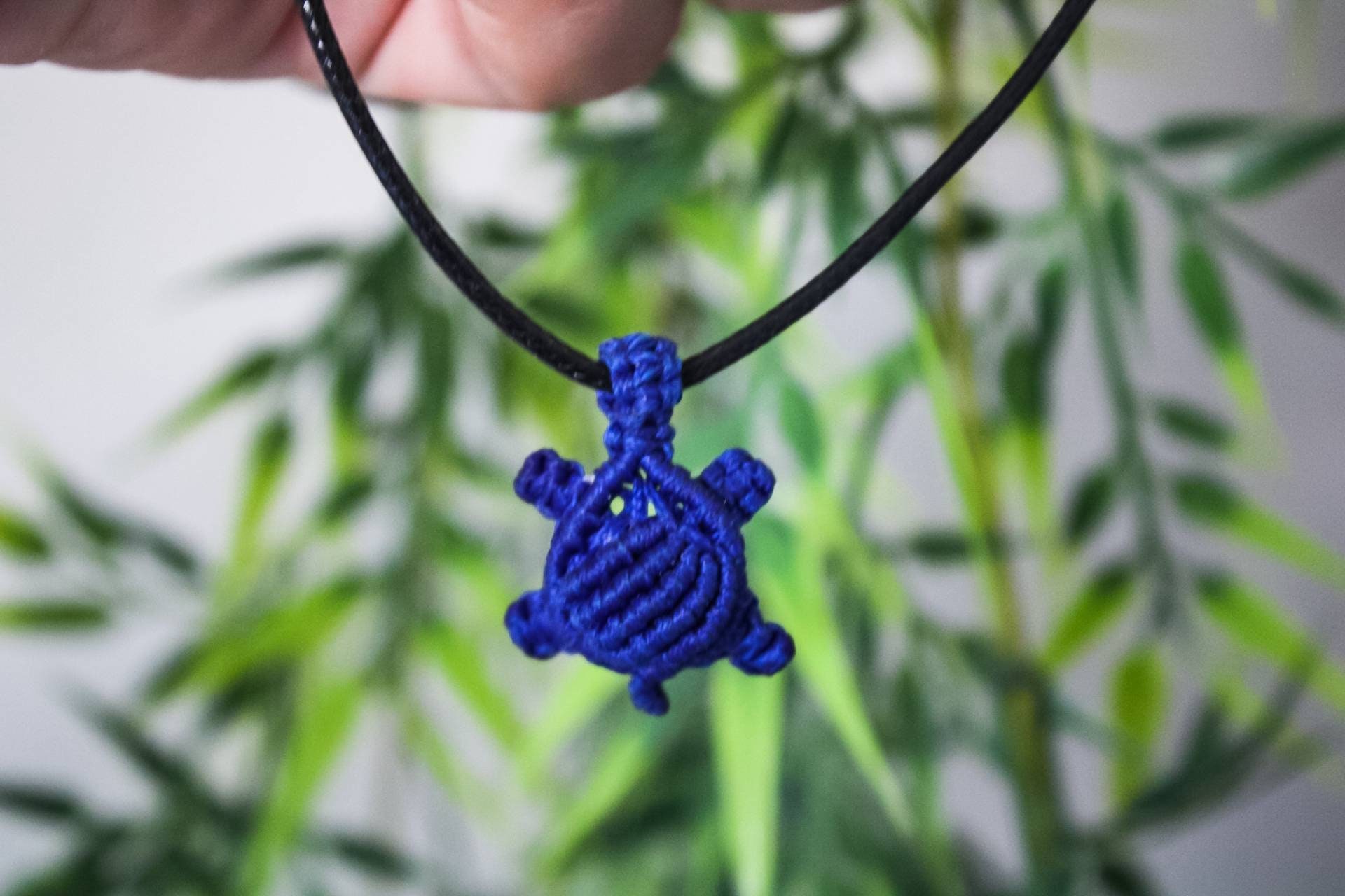 Turtle Royal Blue Macrame Pendant /summer Beach Pendant /cute - Etsy Norway