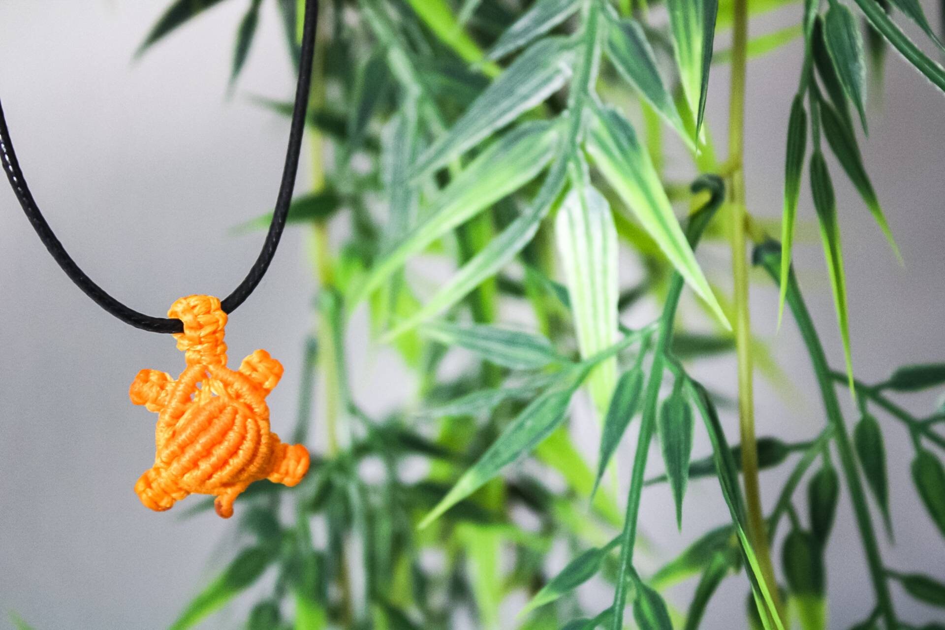 Turtle Neon Orange Boho Macrame Pendant /summer Beach Cute - Etsy UK