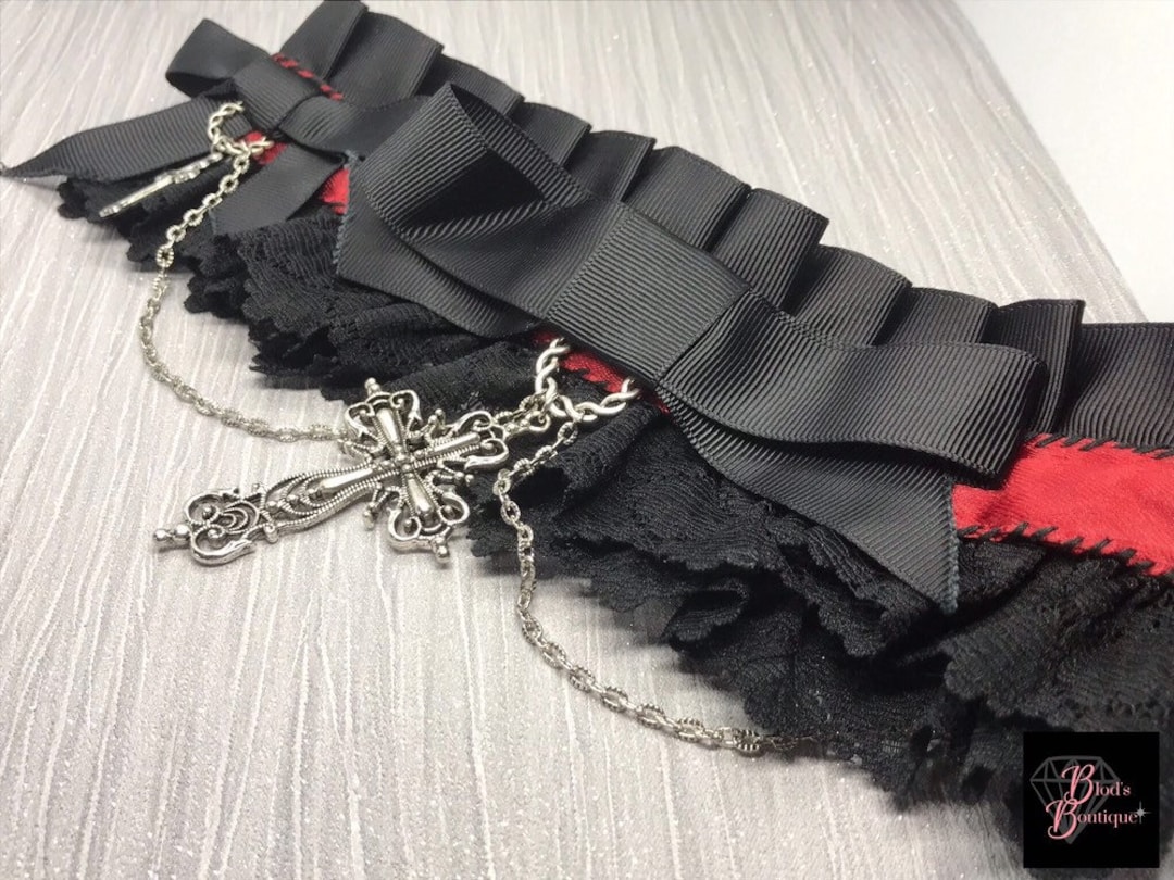 Red Lace Choker, Black Lace Choker, Gothic Choker, Edwardian Choker ...