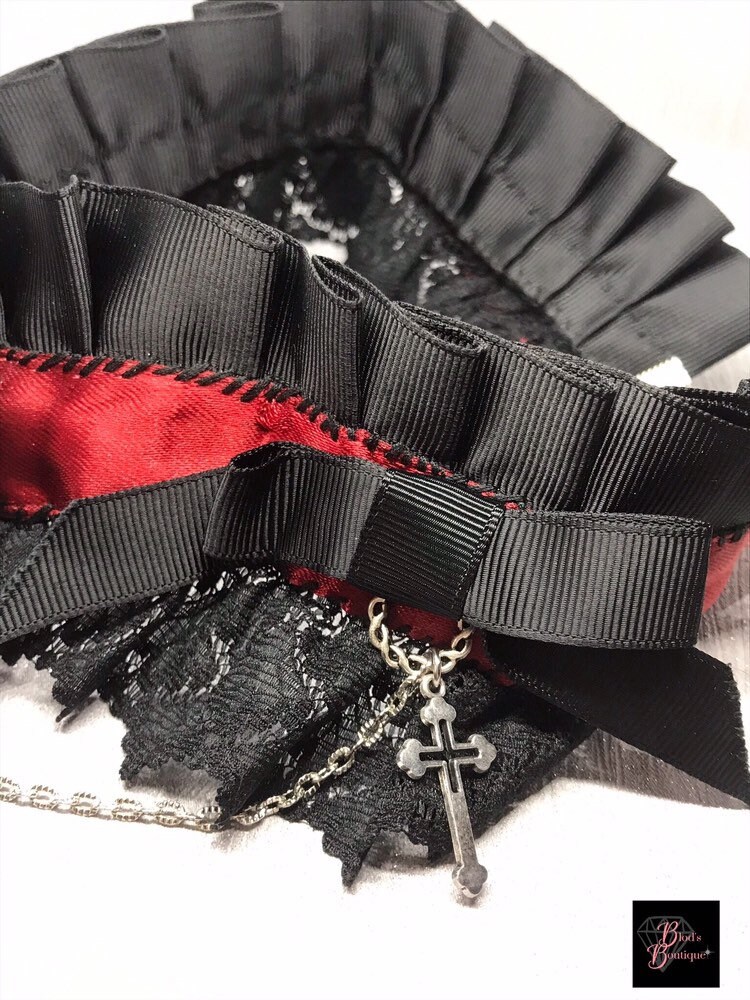 Red Lace Choker Black Lace Choker Gothic Choker Edwardian | Etsy