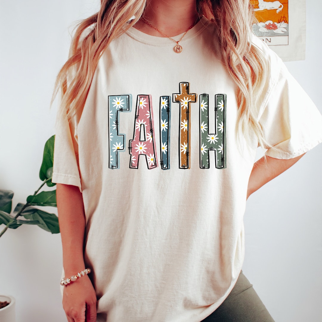Christian Shirt, Bible Verse T-shirt, Religious Outfit, Retro Faith T ...