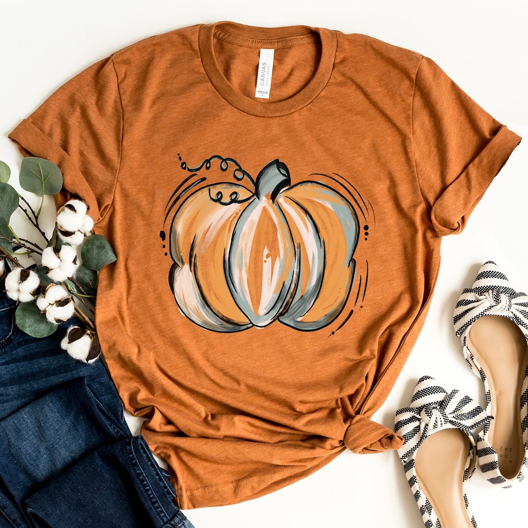 Fall Pumpkin Shirt, Cute Fall Shirt, Thanksgiving Tshirt, Fall Graphic ...