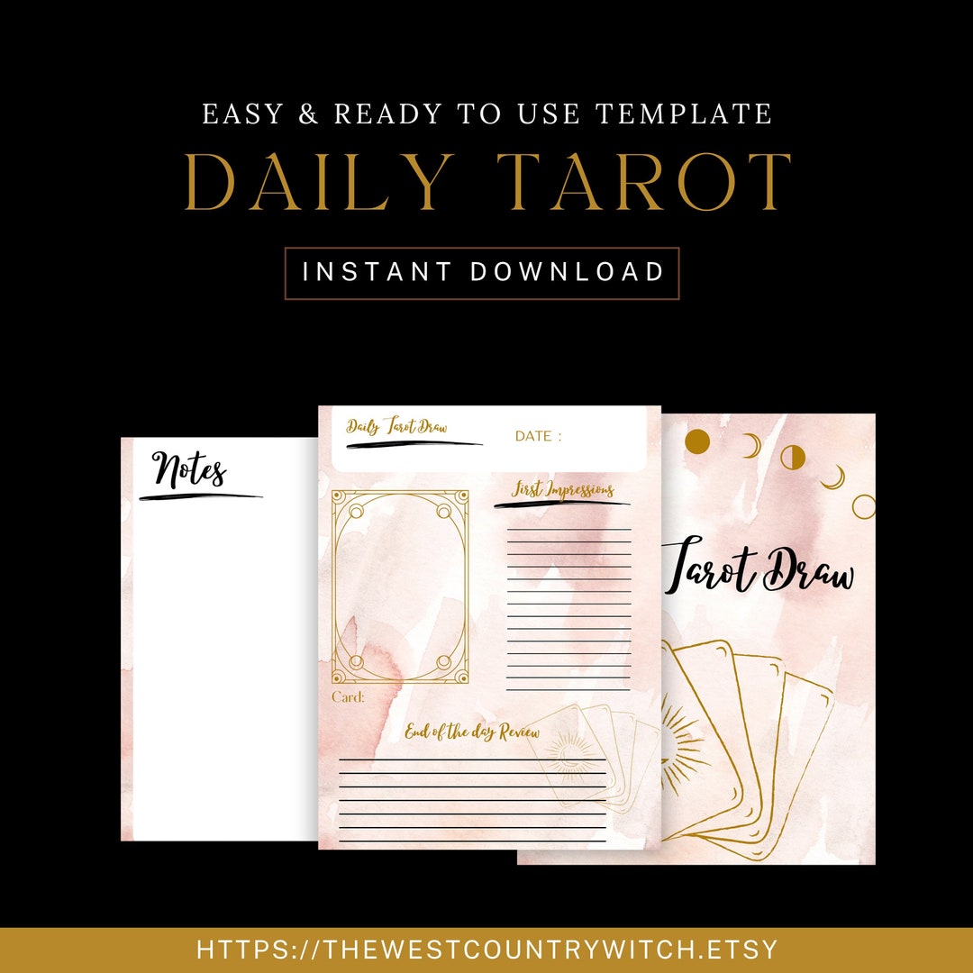 Daily Tarot Journal Template, Daily Tarot Draw, Tarot Journal Page ...