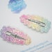 Rainbow Snap Clip Set, Pastel Scallop Glitter Snap Clip, Hair Clip Set ...
