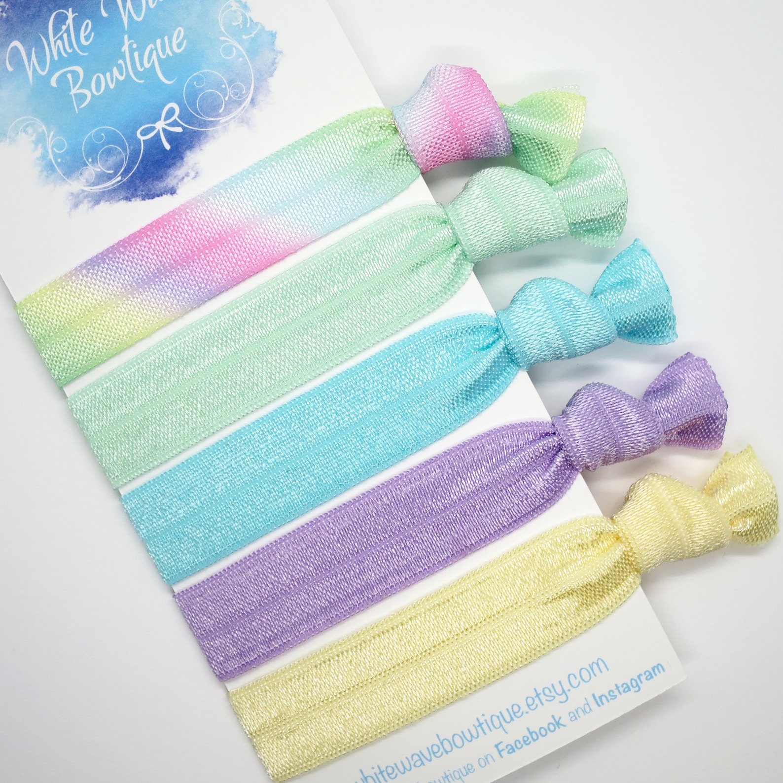 Pastel Hair Ties, Rainbow Hairbands, Easter Hairtie, Ponytail Holder ...