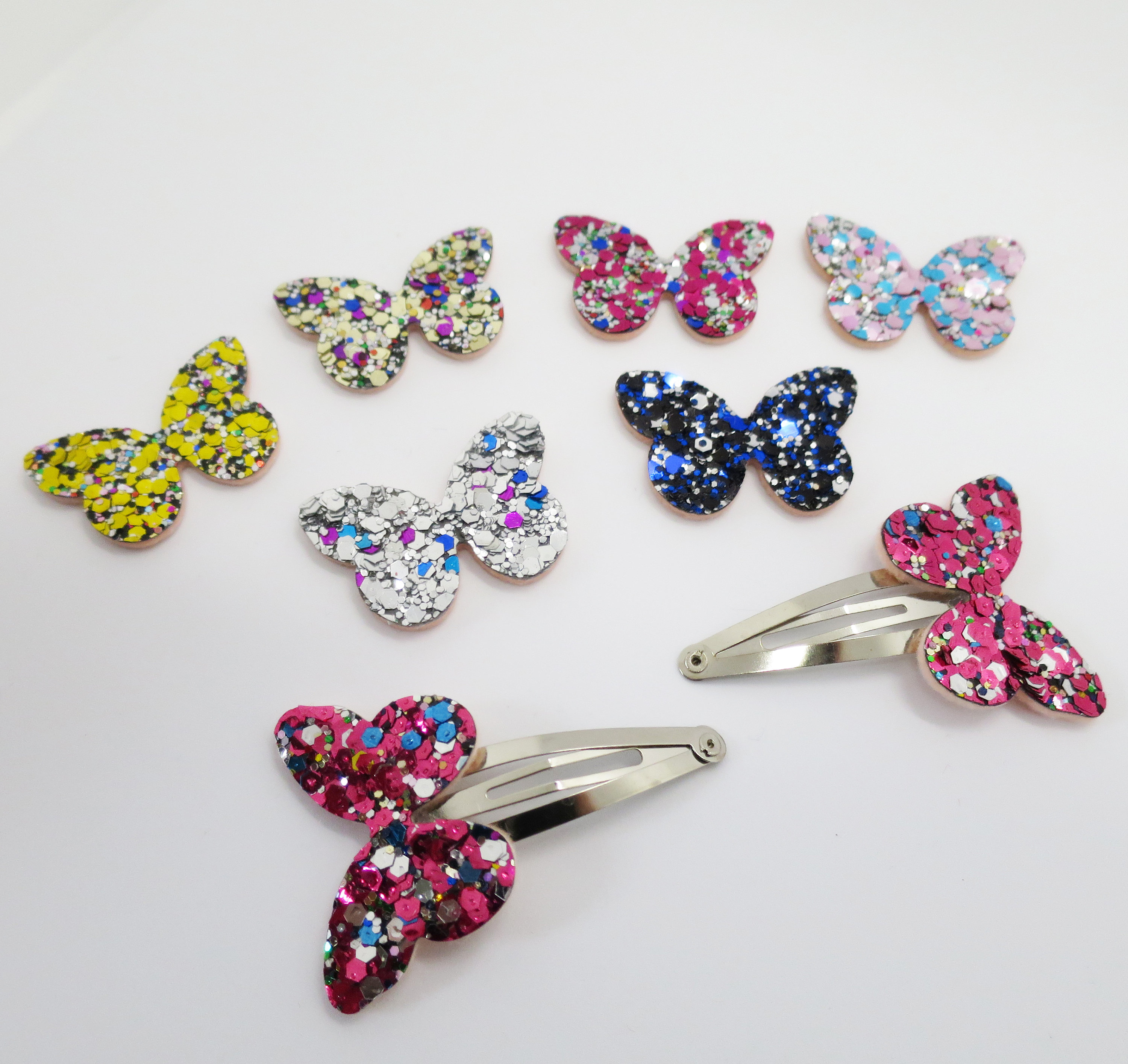 Glitter Butterfly Clips, Butterfly Hair Clip, Glitter Snap Clip, Chunky ...
