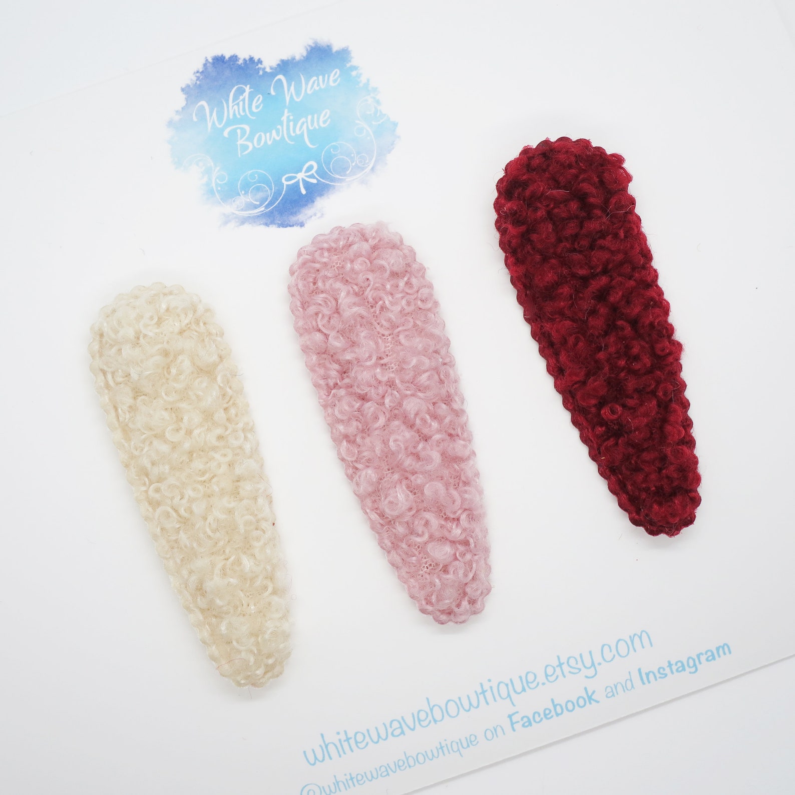 Soft Snap Clips Teddy fur clip plush hair clip faux fur | Etsy