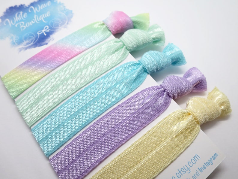 Pastel Hair Ties, Rainbow Hairbands, Easter Hairtie, Ponytail Holder ...