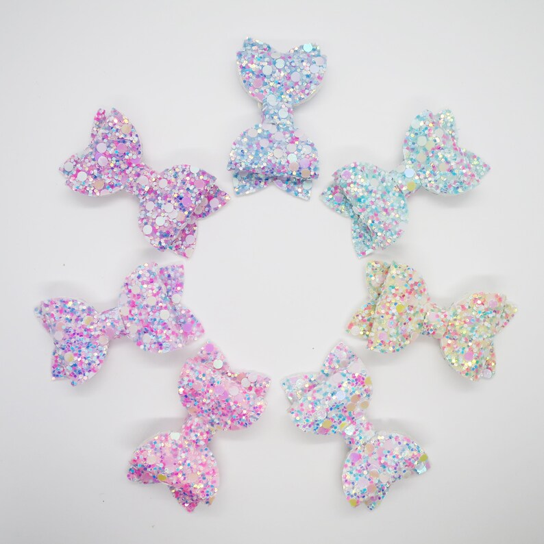 Rainbow Hair Bow Pink Glitter Hair Clip Fringe Bow Ponytail - Etsy UK