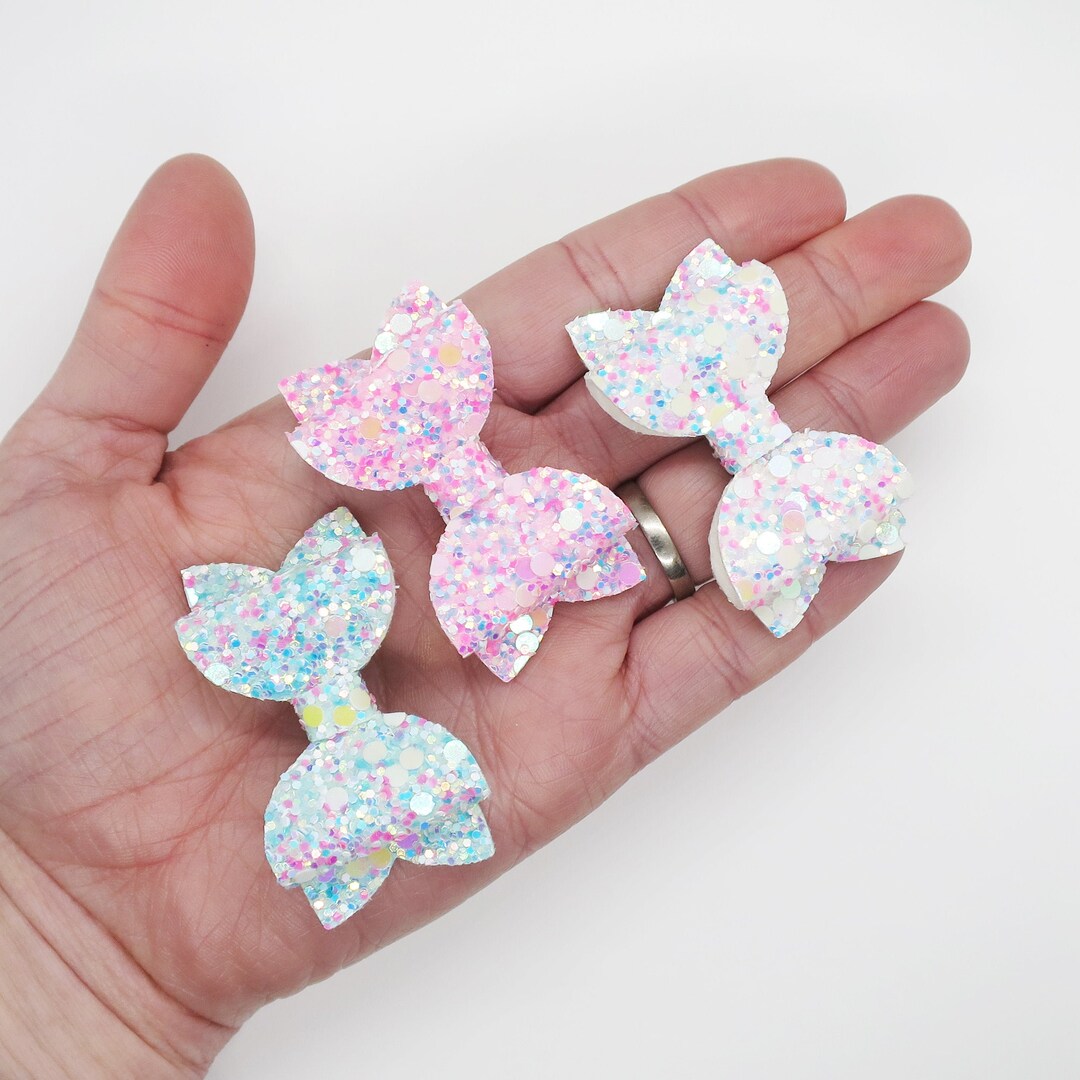 Rainbow Hair Bow, Pink Glitter Hair Clip, Fringe Bow, Ponytail Bow ...