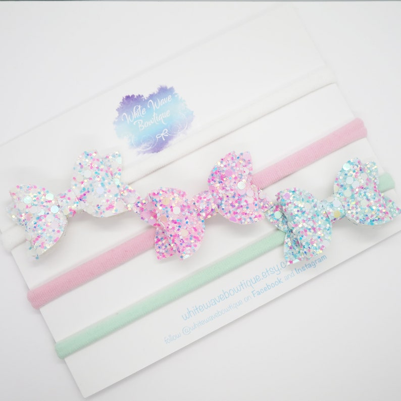 Rainbow Hair Bow Pink Glitter Hair Clip Fringe Bow Ponytail - Etsy UK