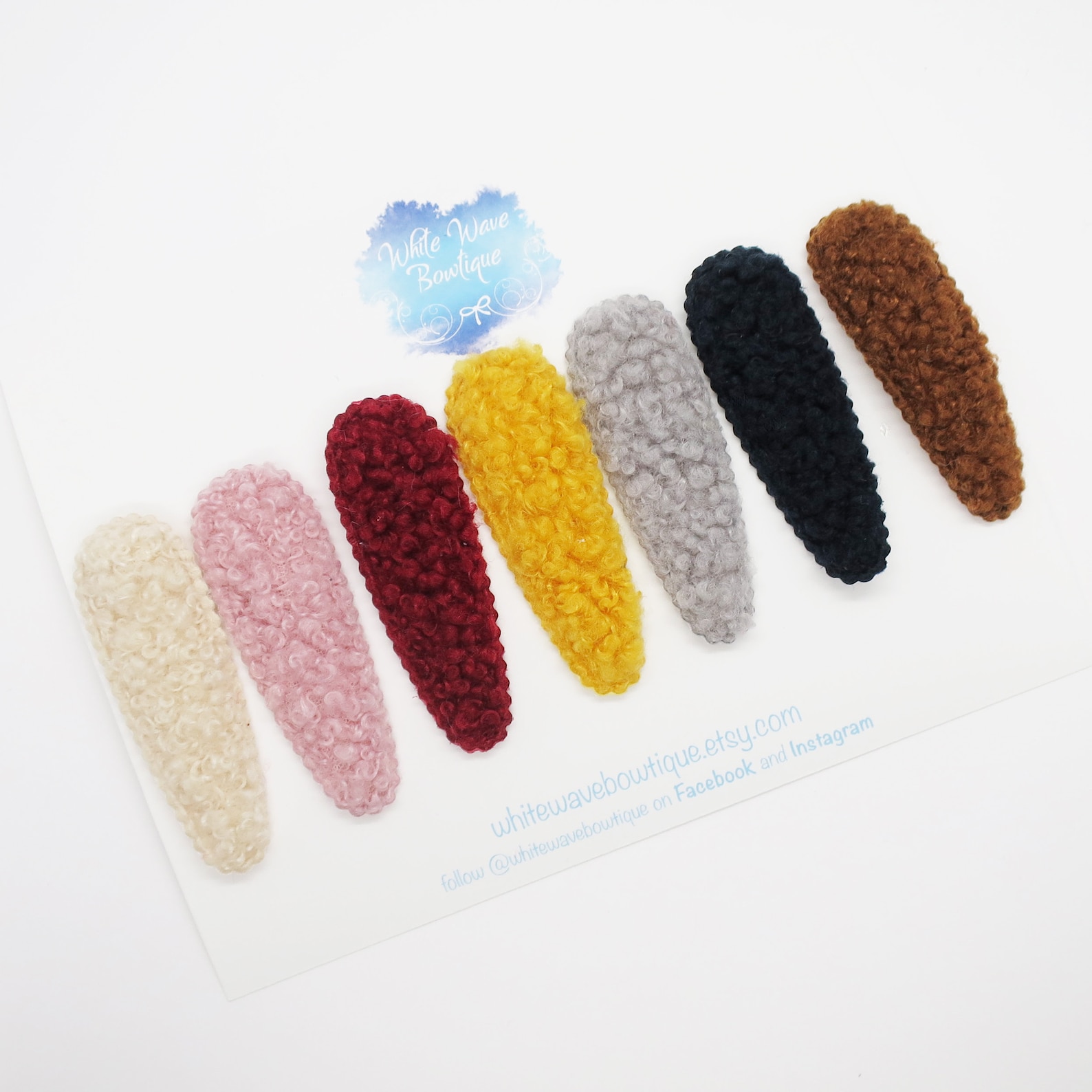 Soft Snap Clips, Teddy Fur Clip, Plush Hair Clip, Faux Fur Slide ...