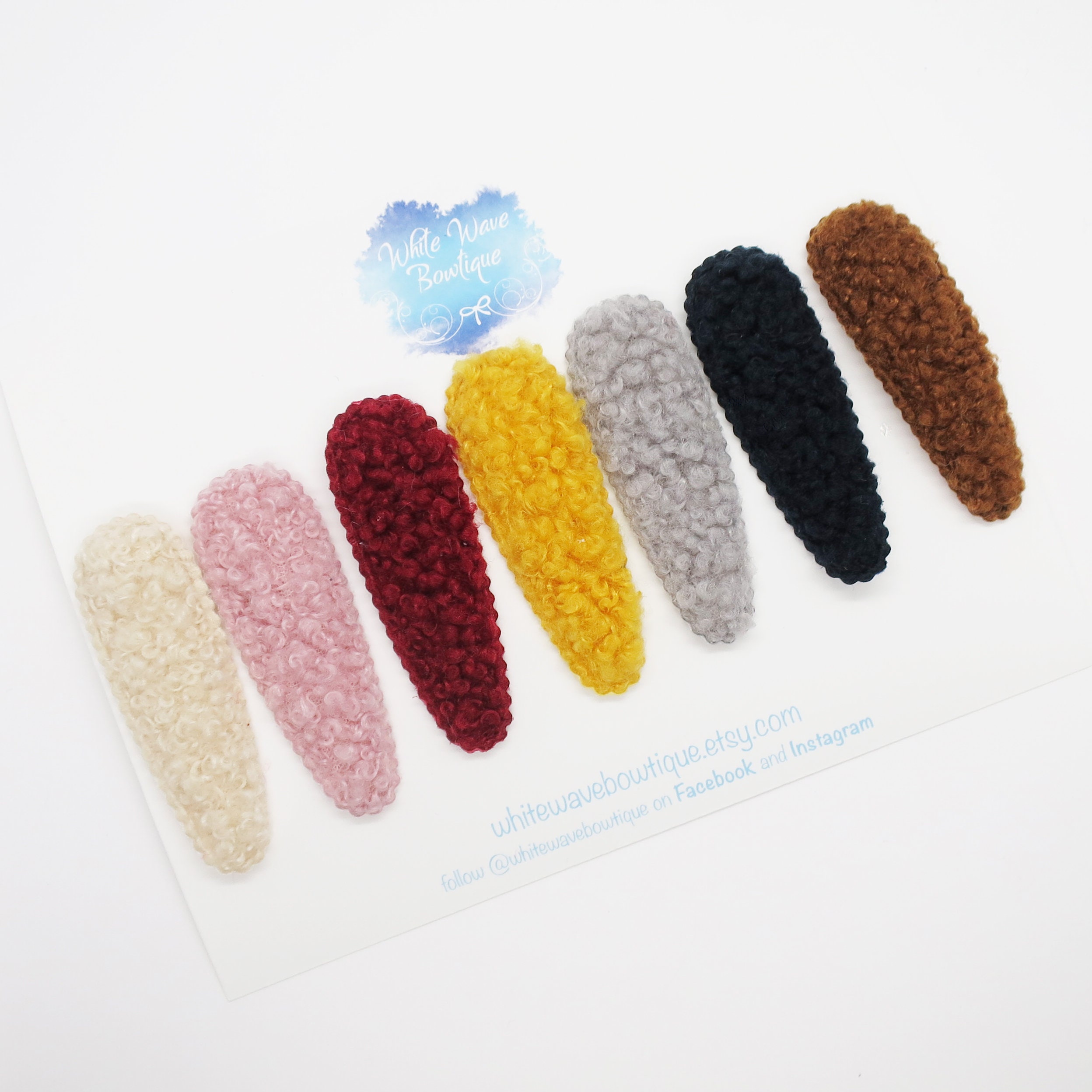 Soft Snap Clips Teddy fur clip plush hair clip faux fur | Etsy