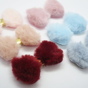 Fur Hair Bow, Soft Hair Clip, Faux Fur Bow, Fluffy Bobble, Pom Pom Bow ...