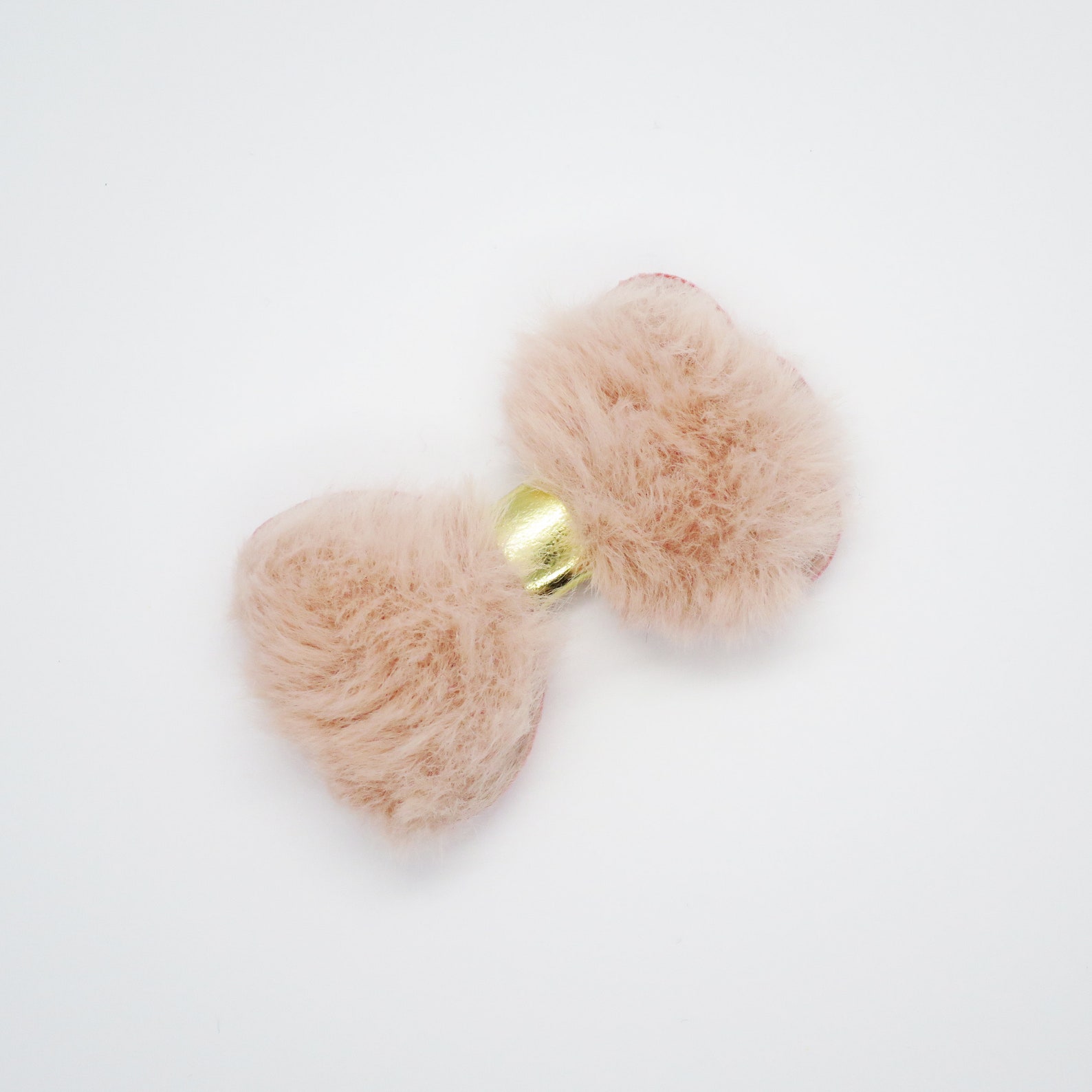 Fur Hair Bow Soft Hair Clip Faux Fur Bow Fluffy Bobble Pom | Etsy UK