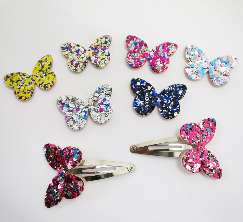 Glitter Butterfly Clips Butterfly Hair Clip Glitter Snap - Etsy