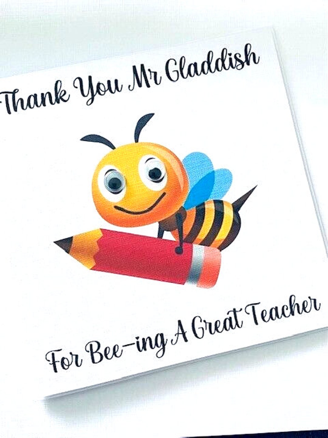 Personalised Bee Thank You Teacher Card for Bee-ing Amazing - Etsy