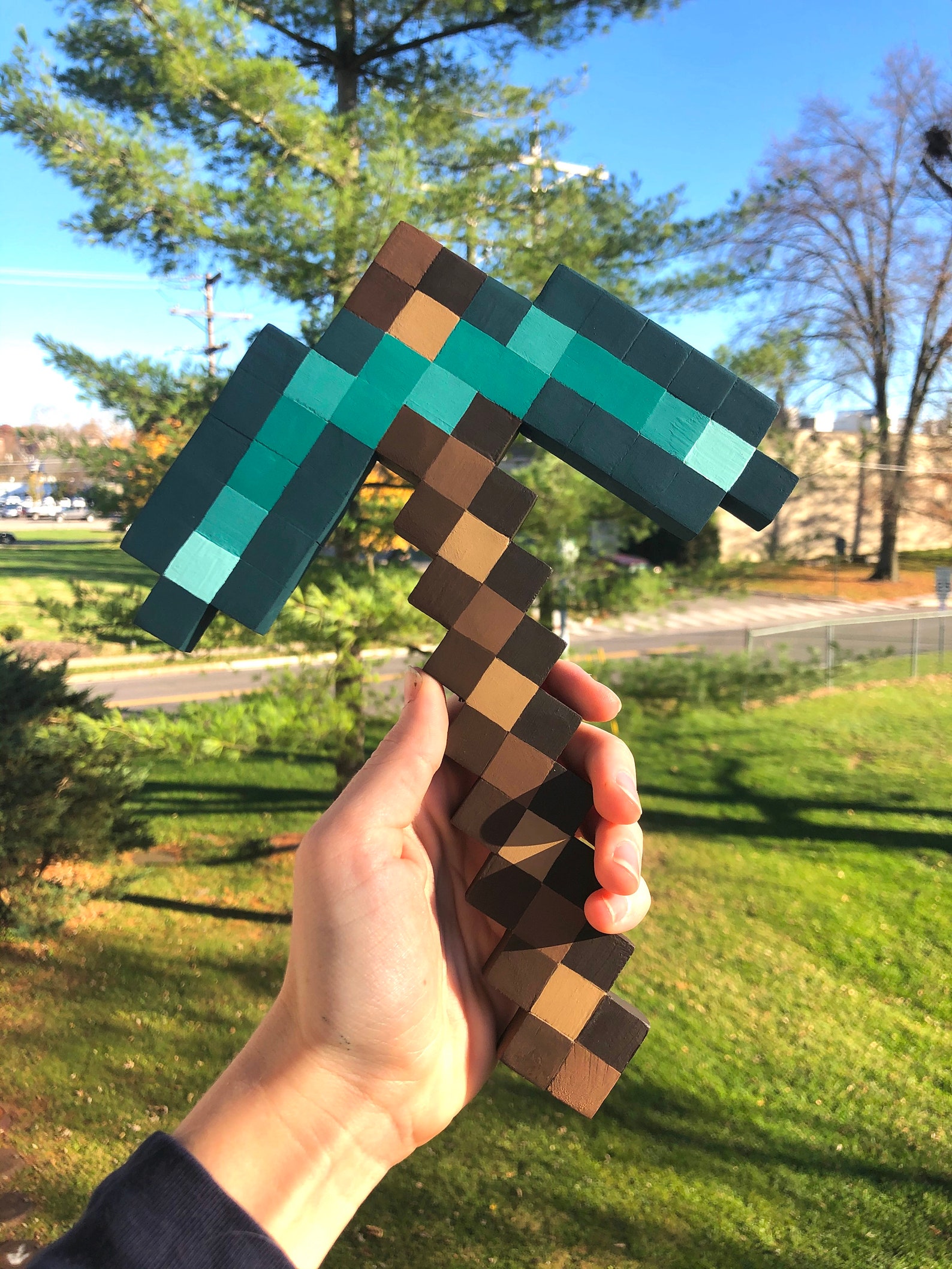 Minecraft Diamond Pickaxe Wall Decor | Etsy