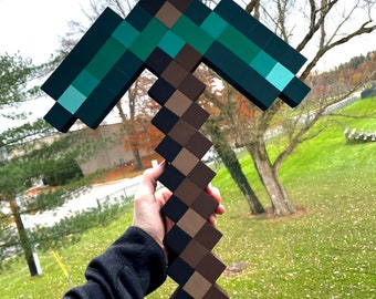 Minecraft Diamond Pickaxe Wall Decor | Etsy