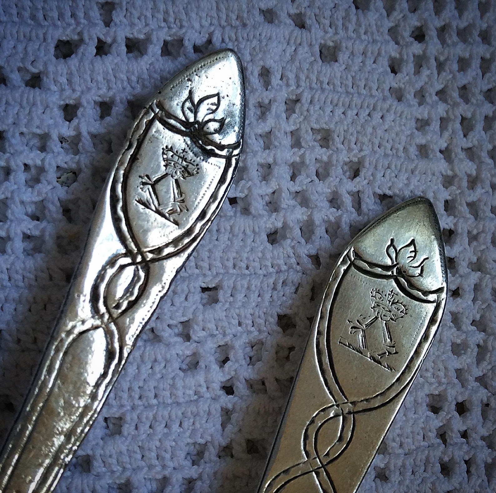 Salt Spoons Pair Dublin Irish Silver (102954E) - Etsy UK