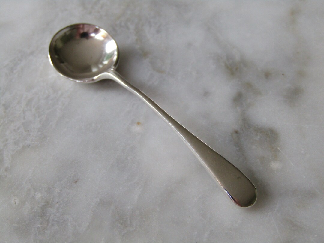 Colher de sal prata inglesa 1896 padrão inglês antigo vitoriano 106785E ...