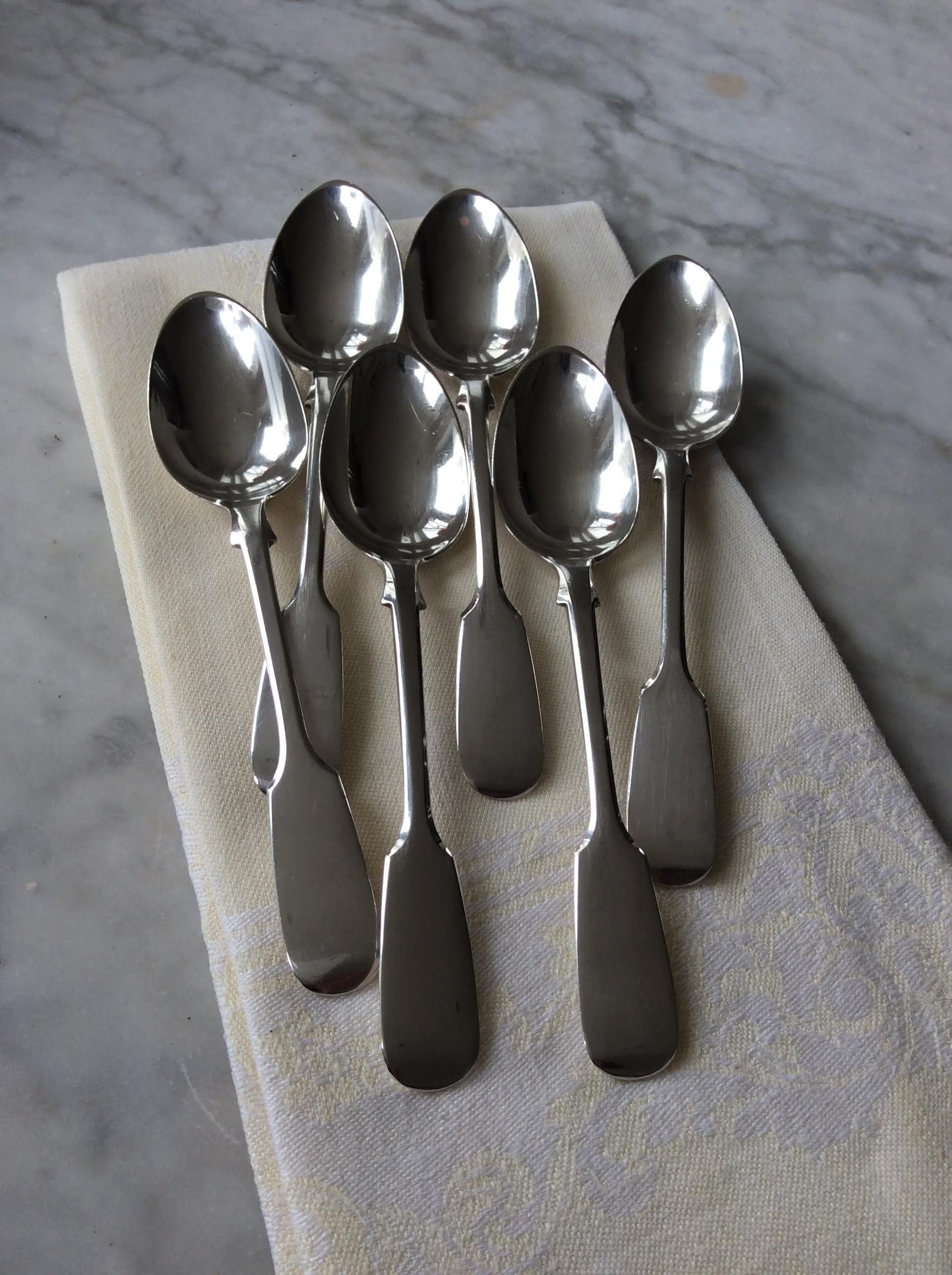 Dessert Spoons Fiddle Pattern Set Six Sterling Silver 1935 - Etsy UK