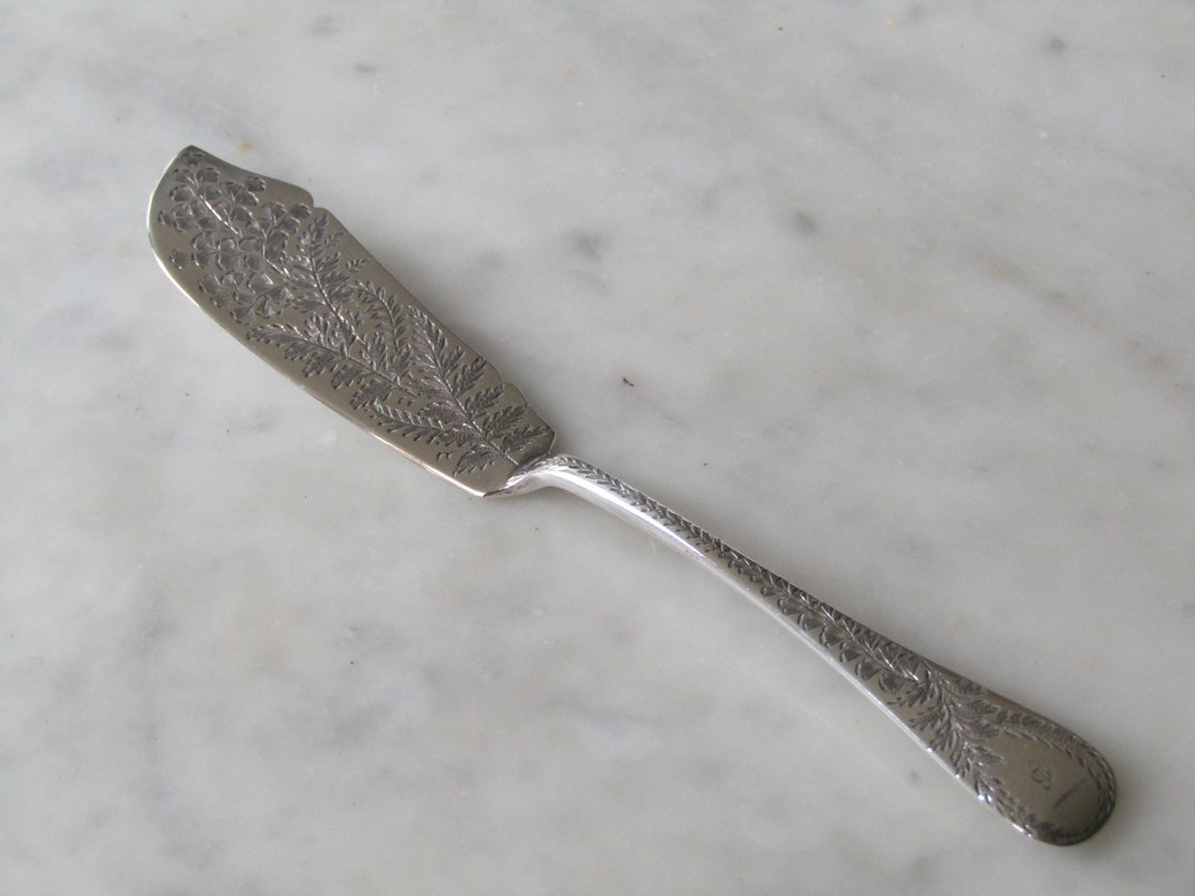 Butter Spreader English Sterling Silver- " B " - Victorian - Ferns Old ...