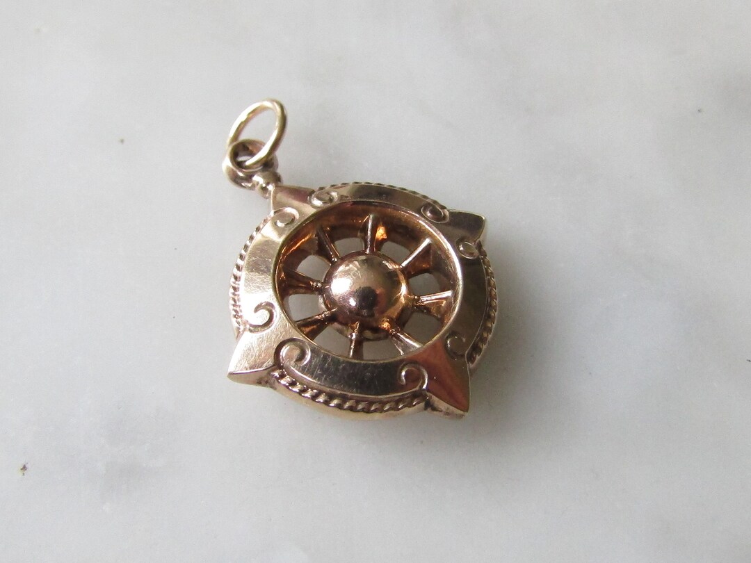 Good Luck Compass Pendant 9CT Rose Gold Victorian 1874 108267E - Etsy