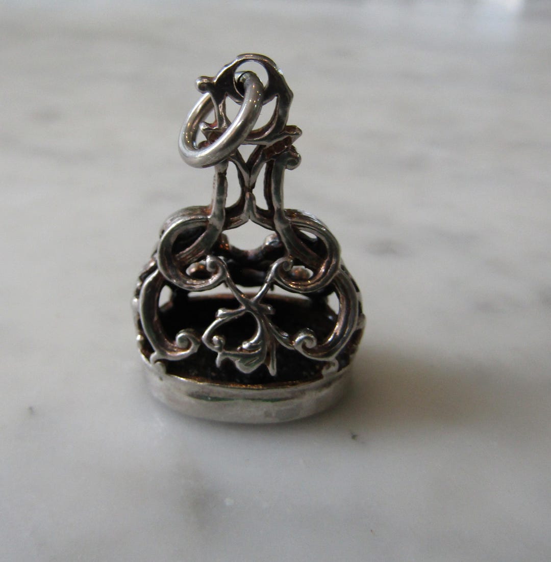 Fob - Sterling Silver Seal Watch Chain Fob - Victorian Style 1970s ...