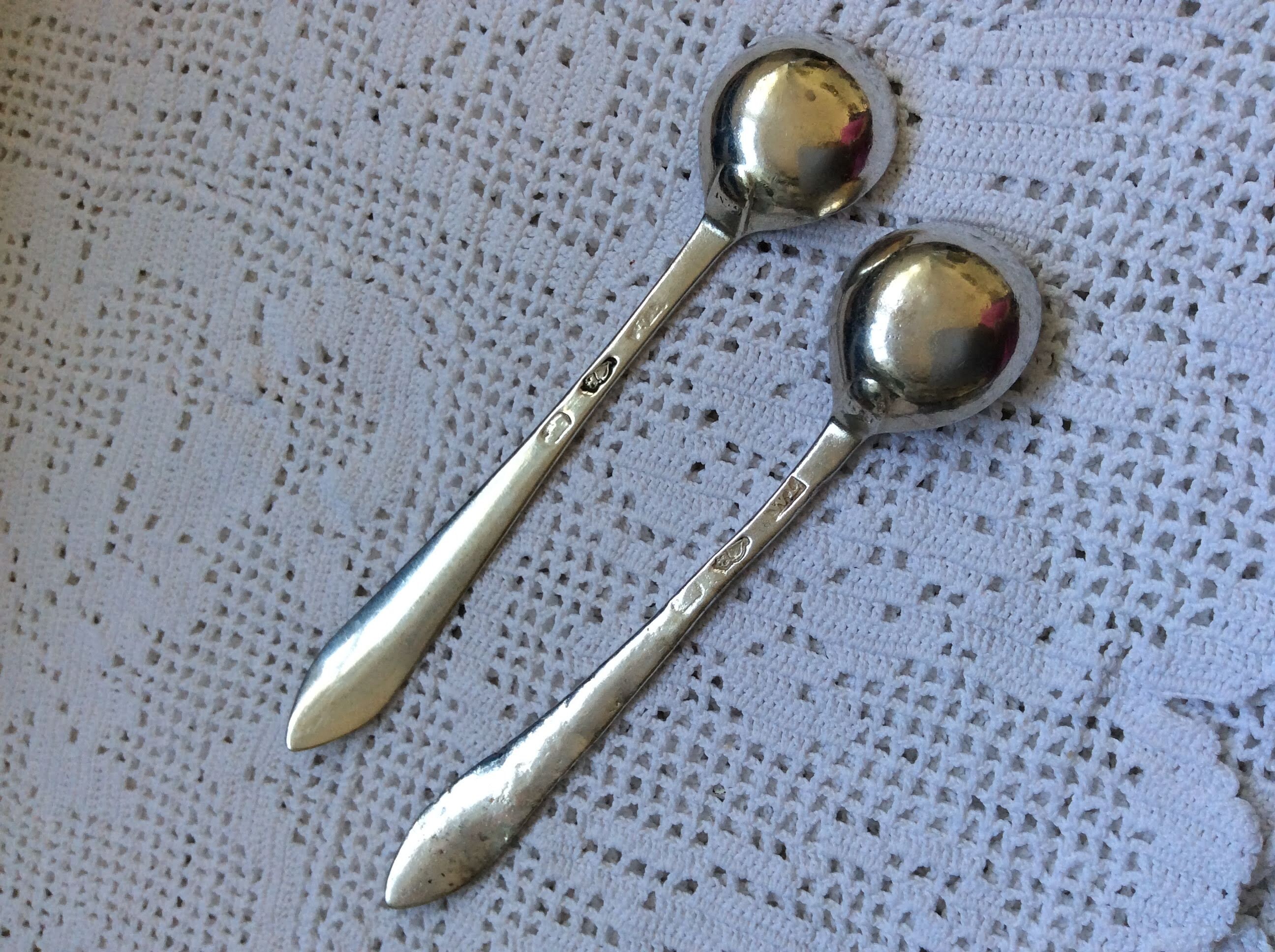 Salt Spoons Pair Dublin Irish Silver (102954E) - Etsy UK