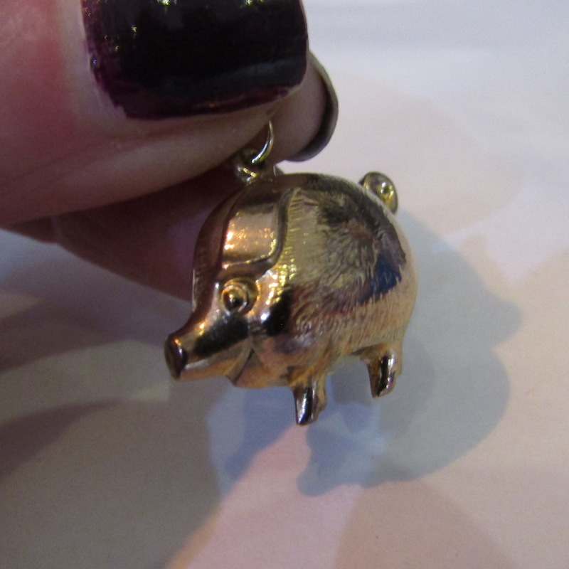 Gold Pig Charm - Etsy UK