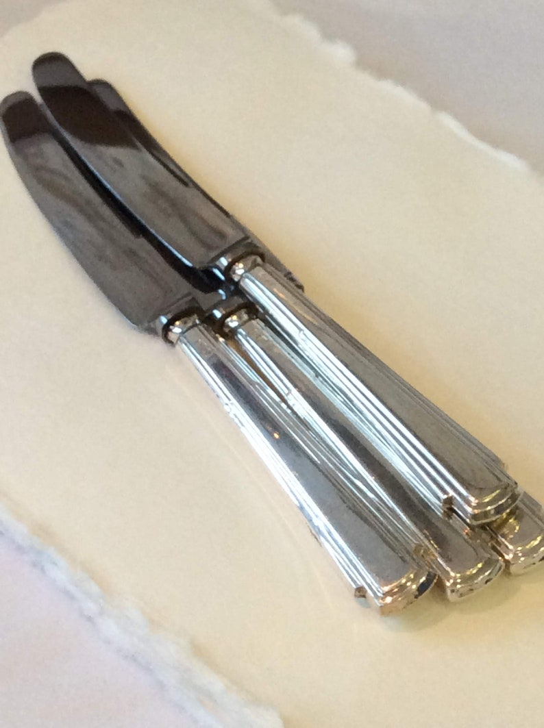 Tea Knives / Butter Knives Art Deco English Silver 103177E - Etsy Israel