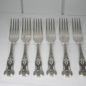 Salad Forks Kings Pattern English Silver Plate Set Six 1920s Mappin and ...