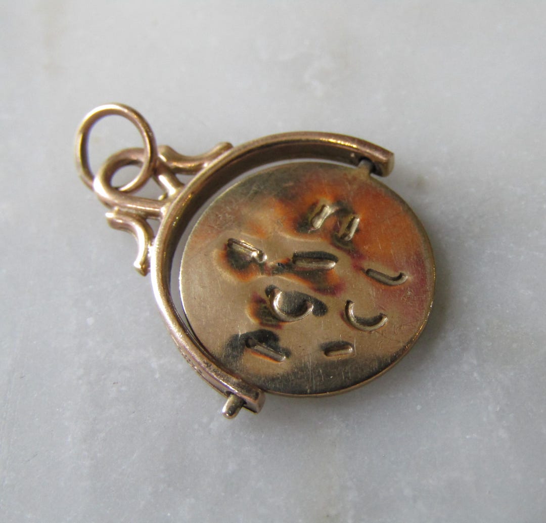 Pendant I LOVE YOU Spinning Charm 9CT Gold 1980s Charm EE2E - Etsy