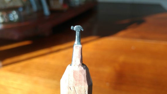Hammer pencil lead carving | Etsy
