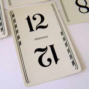 Table Numbers, Art Deco Wedding Table Numbers, Vintage Number Cards ...