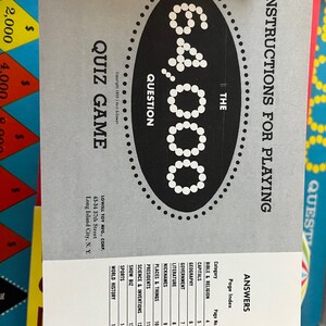 1955 Revlon's 64,000 Dollar Question TV Quiz Show Board Game, Pristine ...