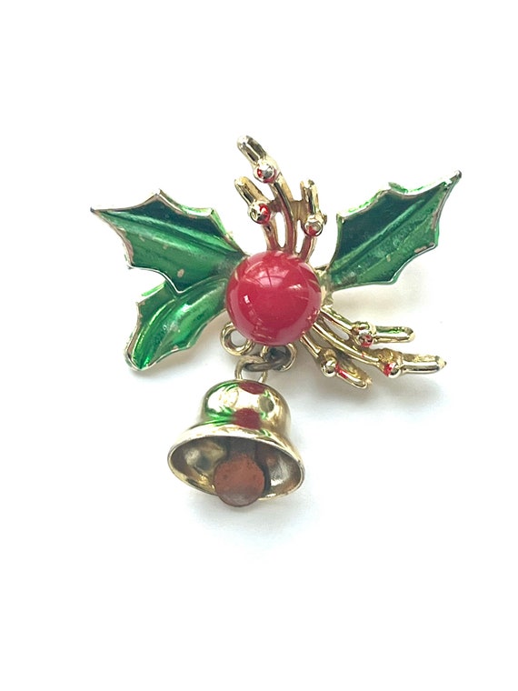 Vintage Christmas Pin, Brooch 1960's Christmas Bell a… - Gem