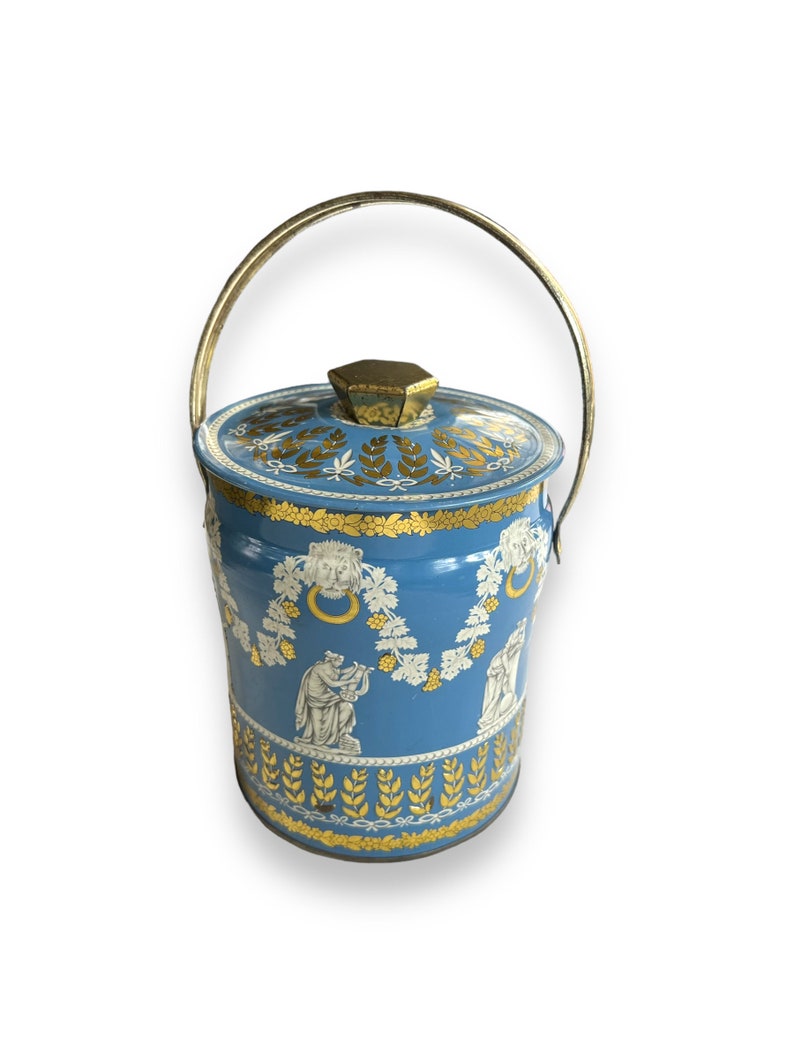 Vintage Tin Floral Murray Allen Container Storage, Tea Tin, Metal Jar ...