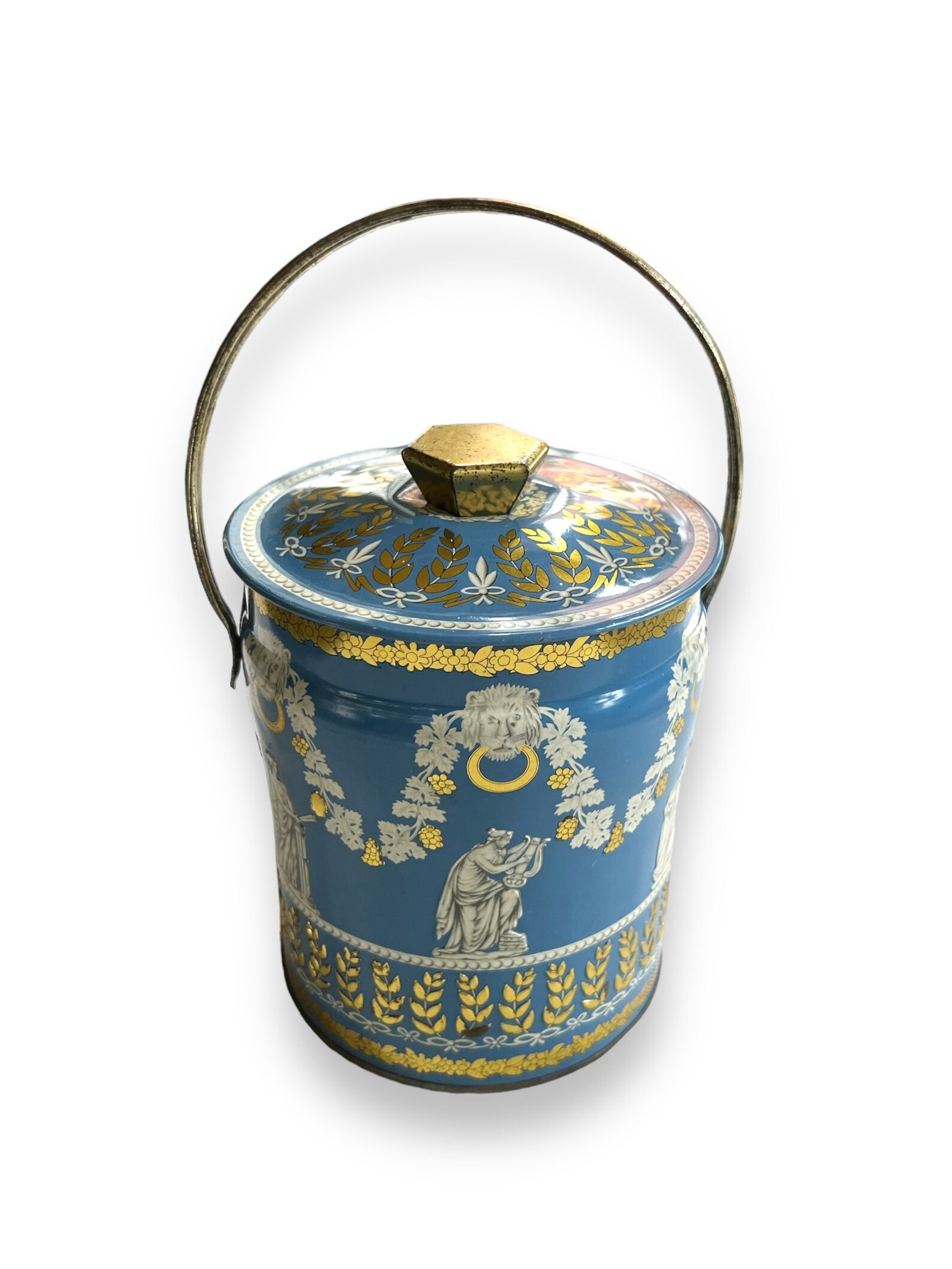 Vintage Tin Floral Murray Allen Container Storage, Tea Tin, Metal Jar ...