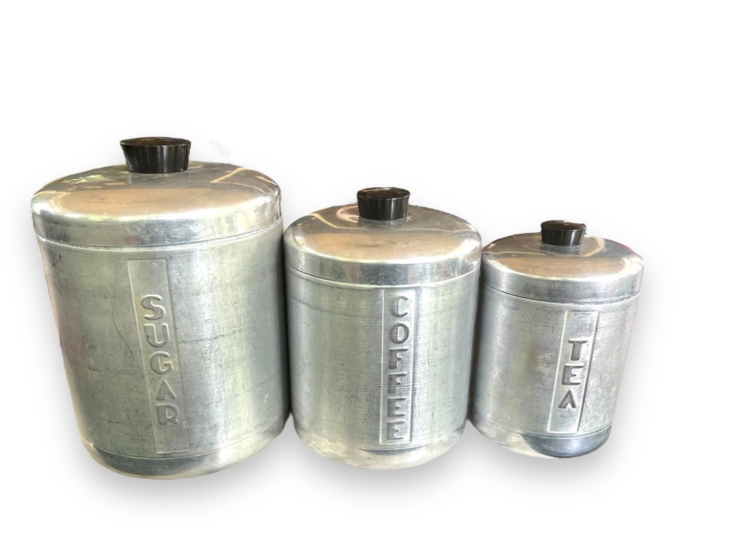 KROMEX Aluminum Canister Set, Kitchen Housewares Box Container, Coffee ...