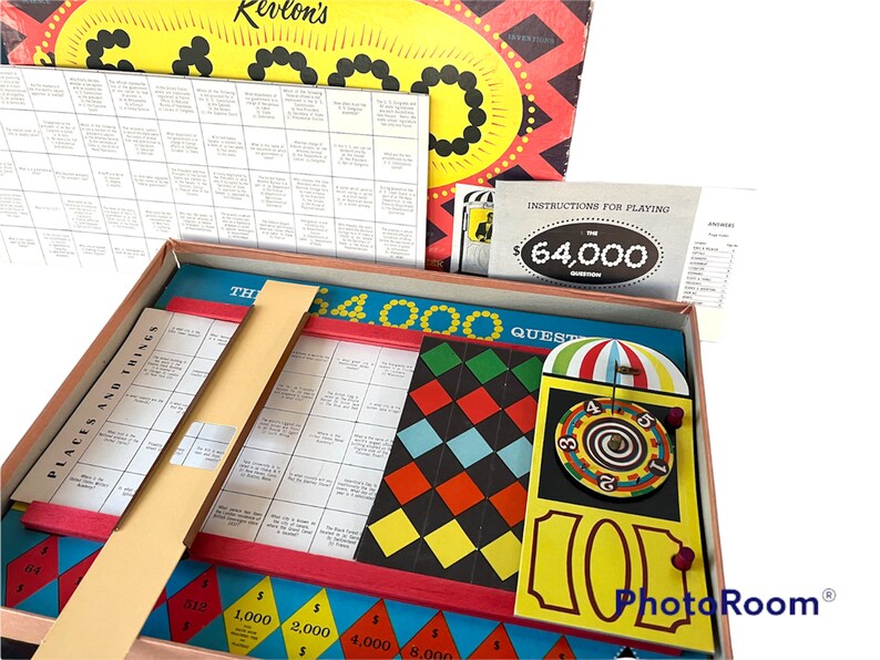 1955 Revlon's 64,000 Dollar Question TV Quiz Show Board Game, Pristine ...