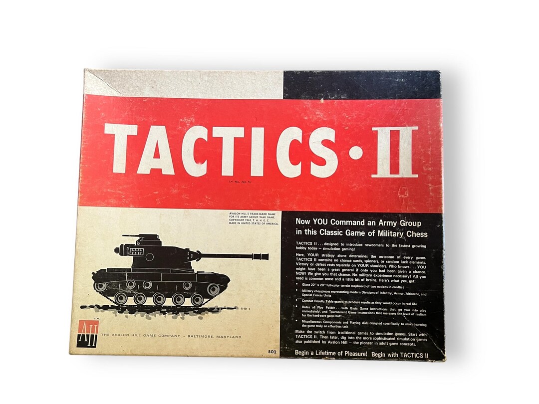 1970s Tactics II Avalon Hill War Strategy, Vintage War Games - Etsy